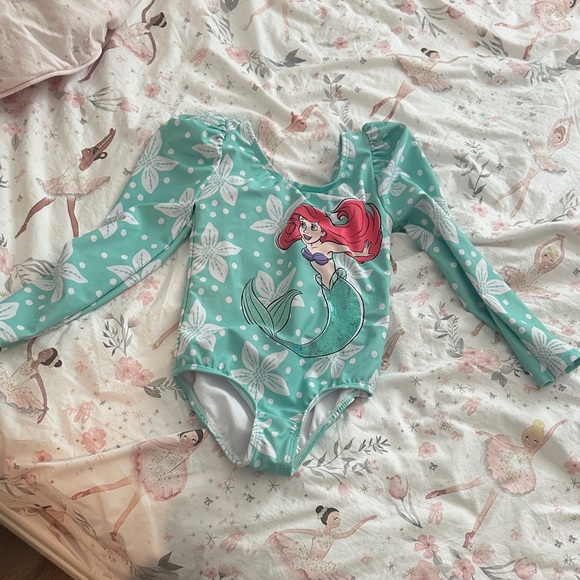 Disney | Swim | Disney Ariel Kids Swim One Piece Teal And Red | Poshmark